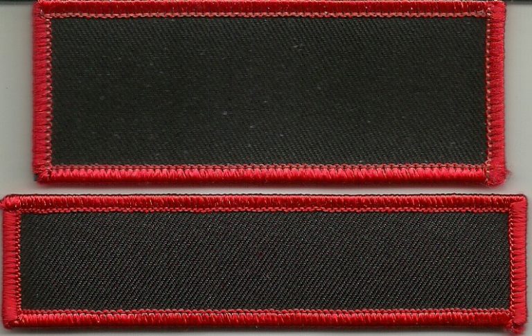 Custom Name Patch Black With Red Border - Motorbike accessories and ...